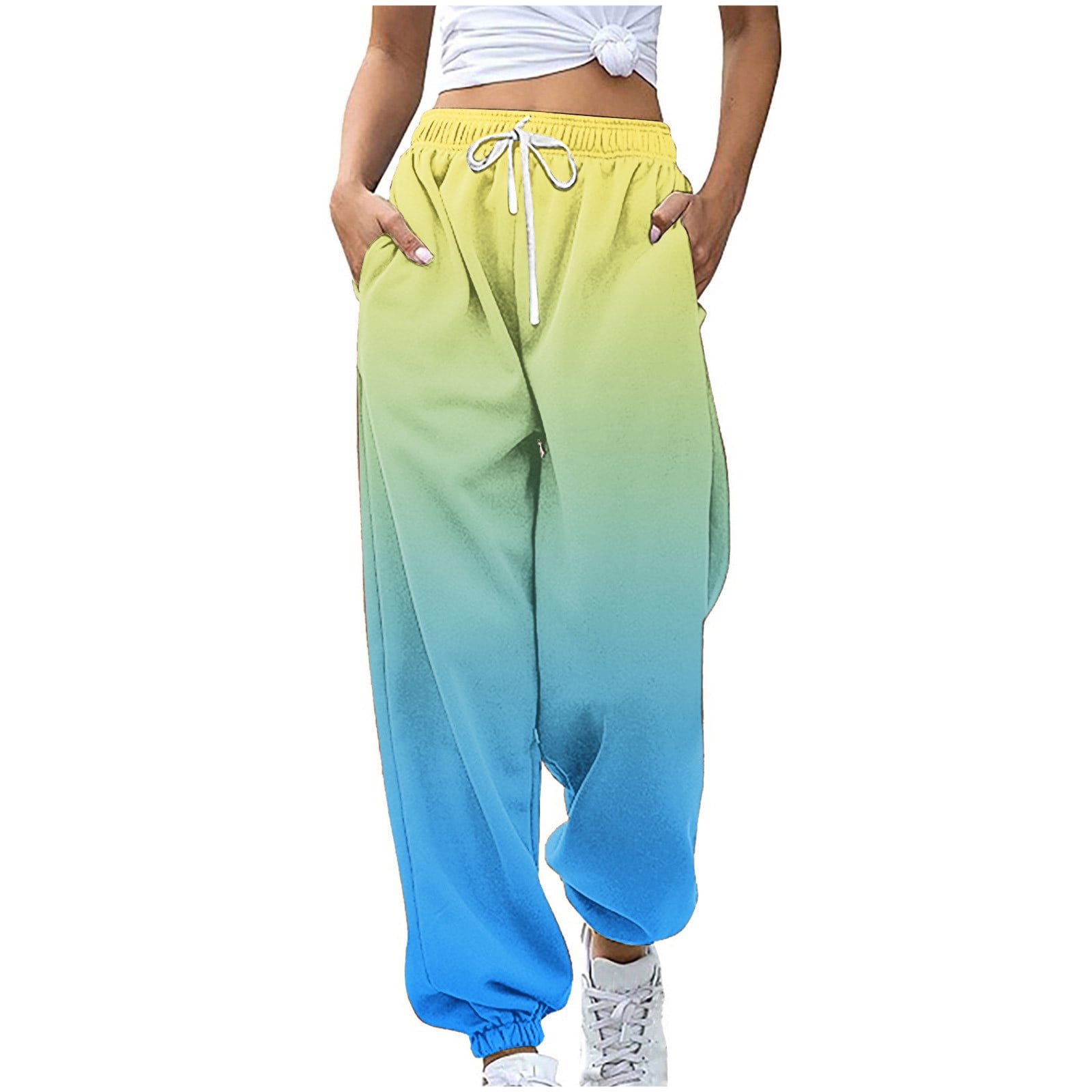 gakvbuo Baggy Cinch Bottom Sweatpants For Women with Drawstring Pockets ...