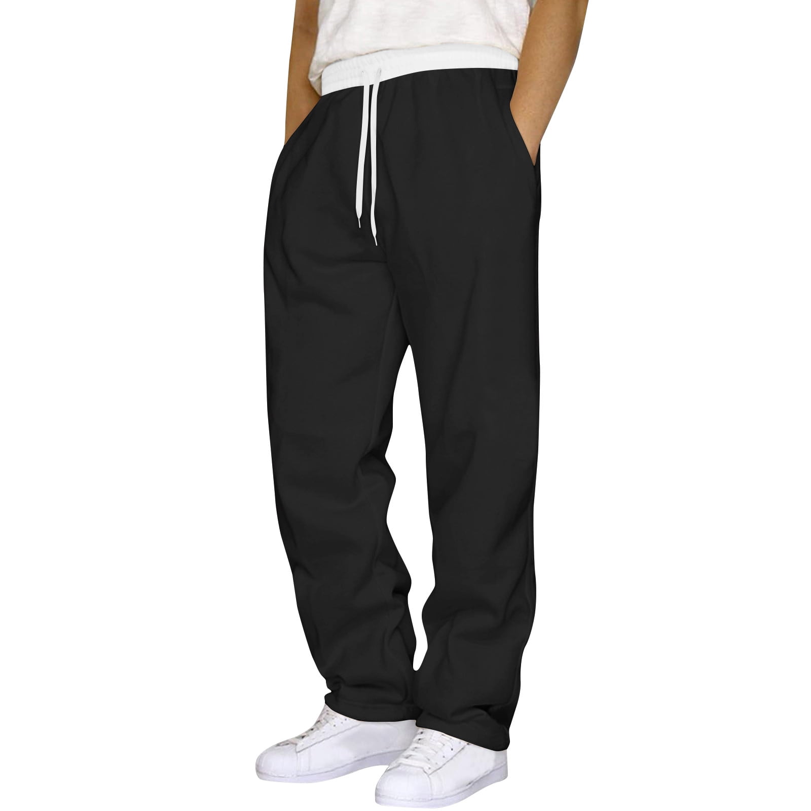gakvbuo Cargo Sweatpants For Men Baggy Rope Loose Drawstring Elastic ...