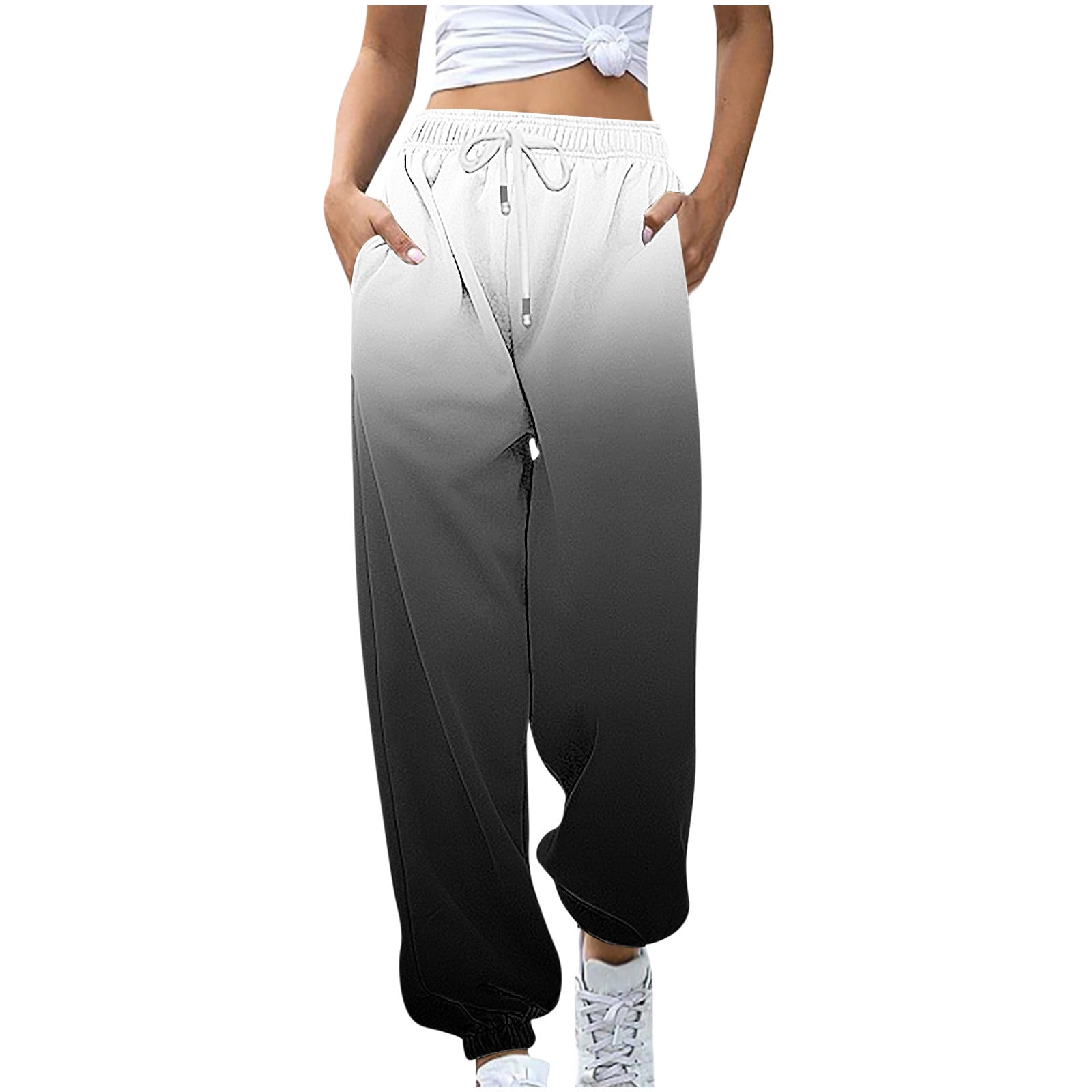 GAKVBUO Cinch Bottom Baggy Sweatpants for Women, High Waist, Workout ...