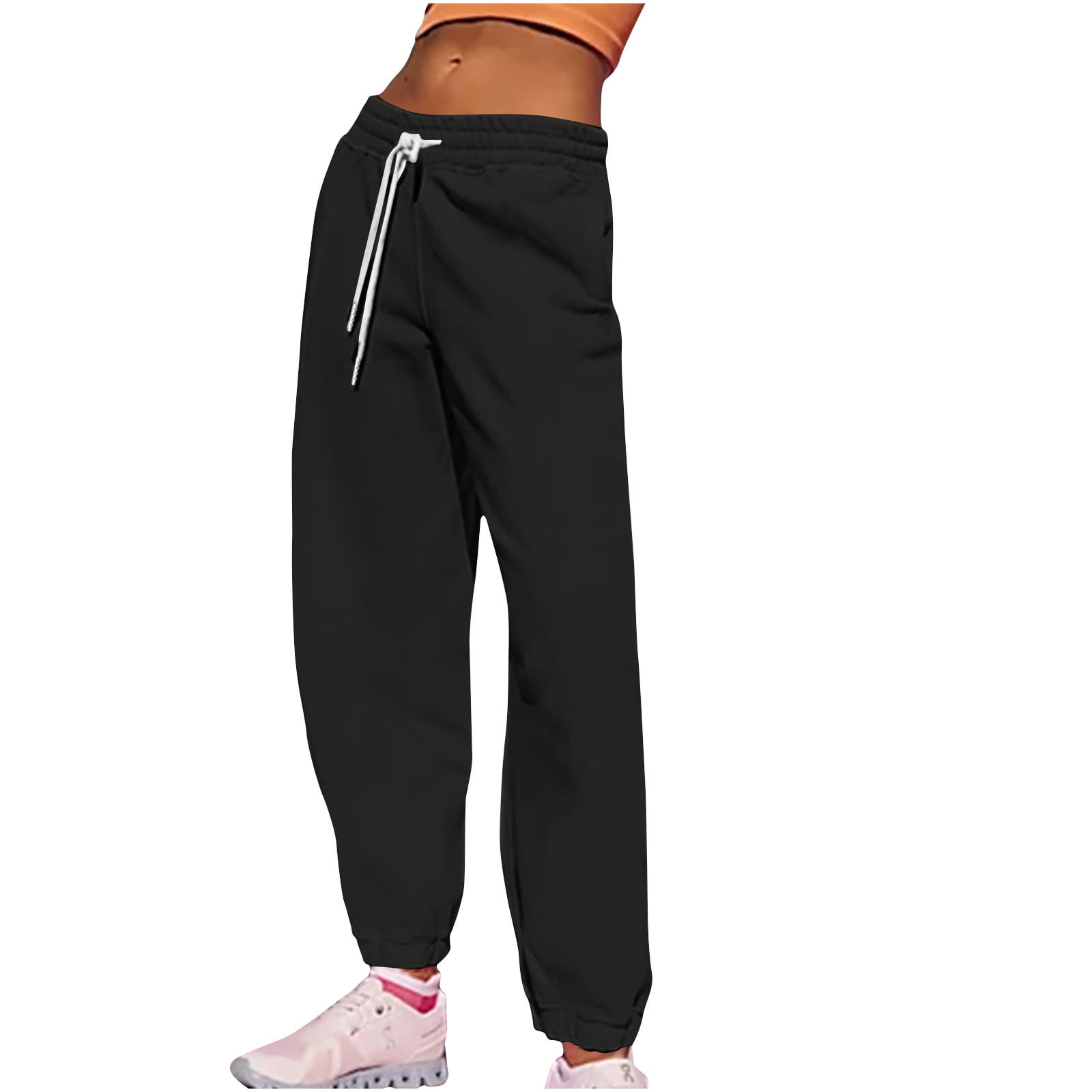 gakvbuo Baggy Sweatpants For Women With Pockets Drawstring Cuffed Ankle ...