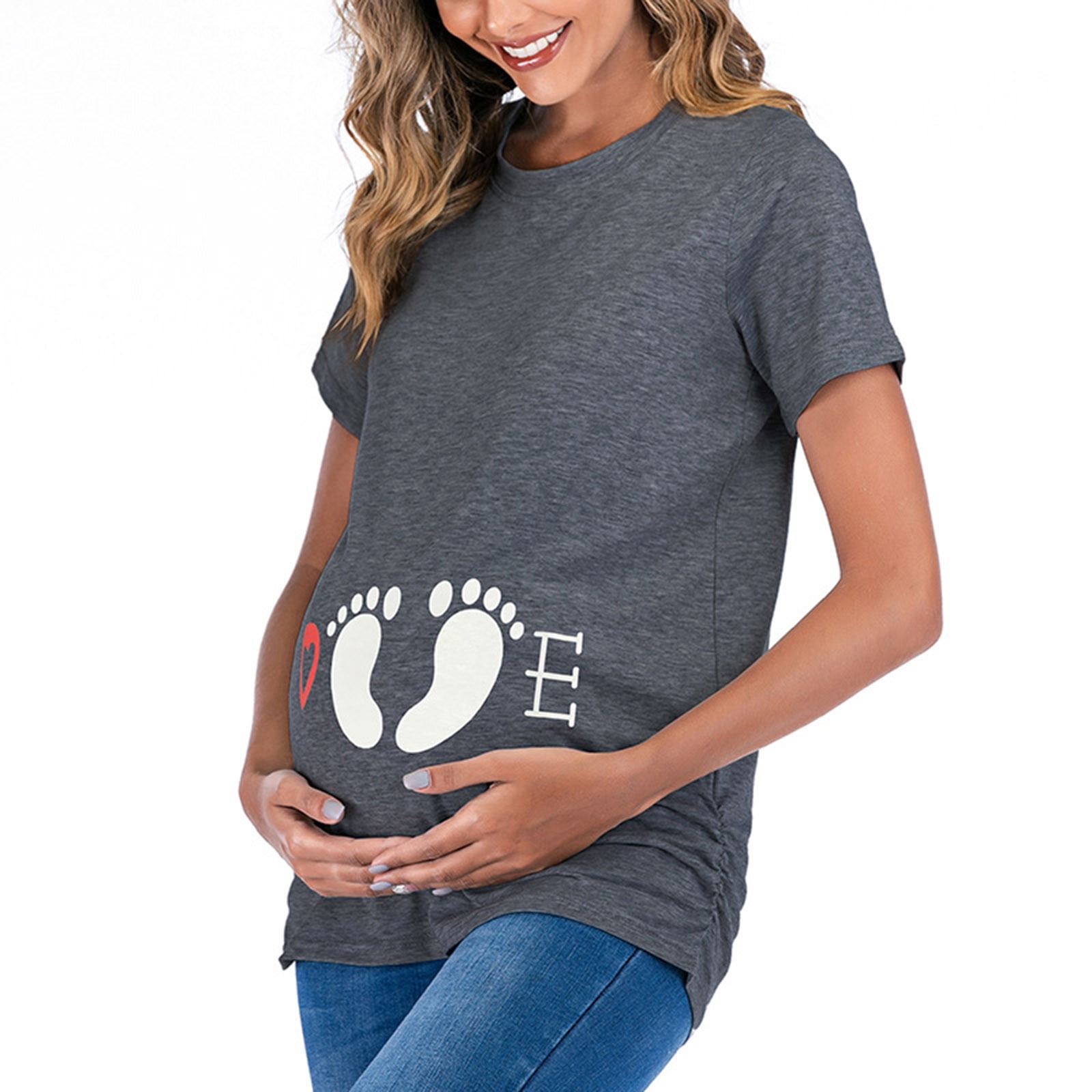 gakvbuo Funny Maternity Shirts For Pregnant Women Plus Size Maternity ...
