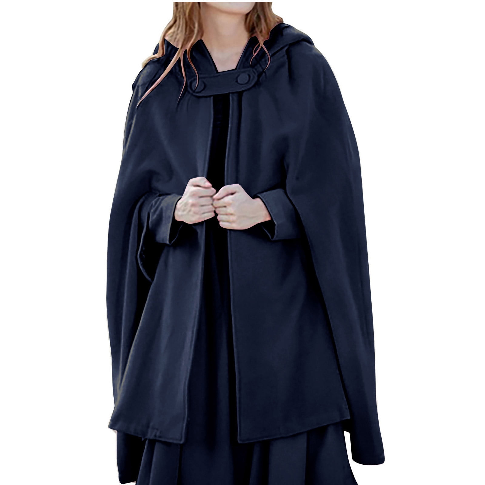 gakvbuo Hooded Trench Coat for Women Open Front Cardigan Jacket Coat ...