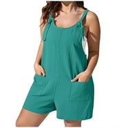 Fantaslook Rompers for Women Casual Summer Jumpsuits Short Sleeve Loose ...