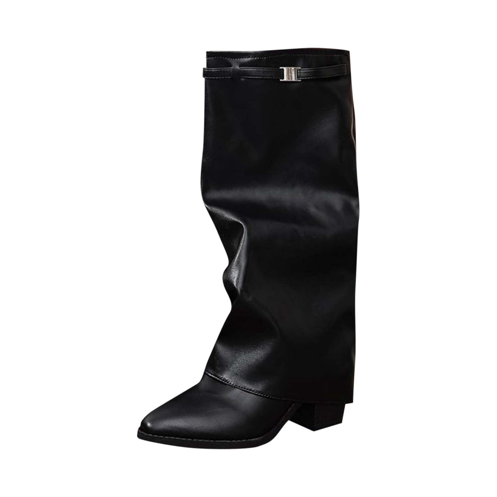 gakvbuo Long Boots For Women Women's Fashion Casual Versatile Pleated ...