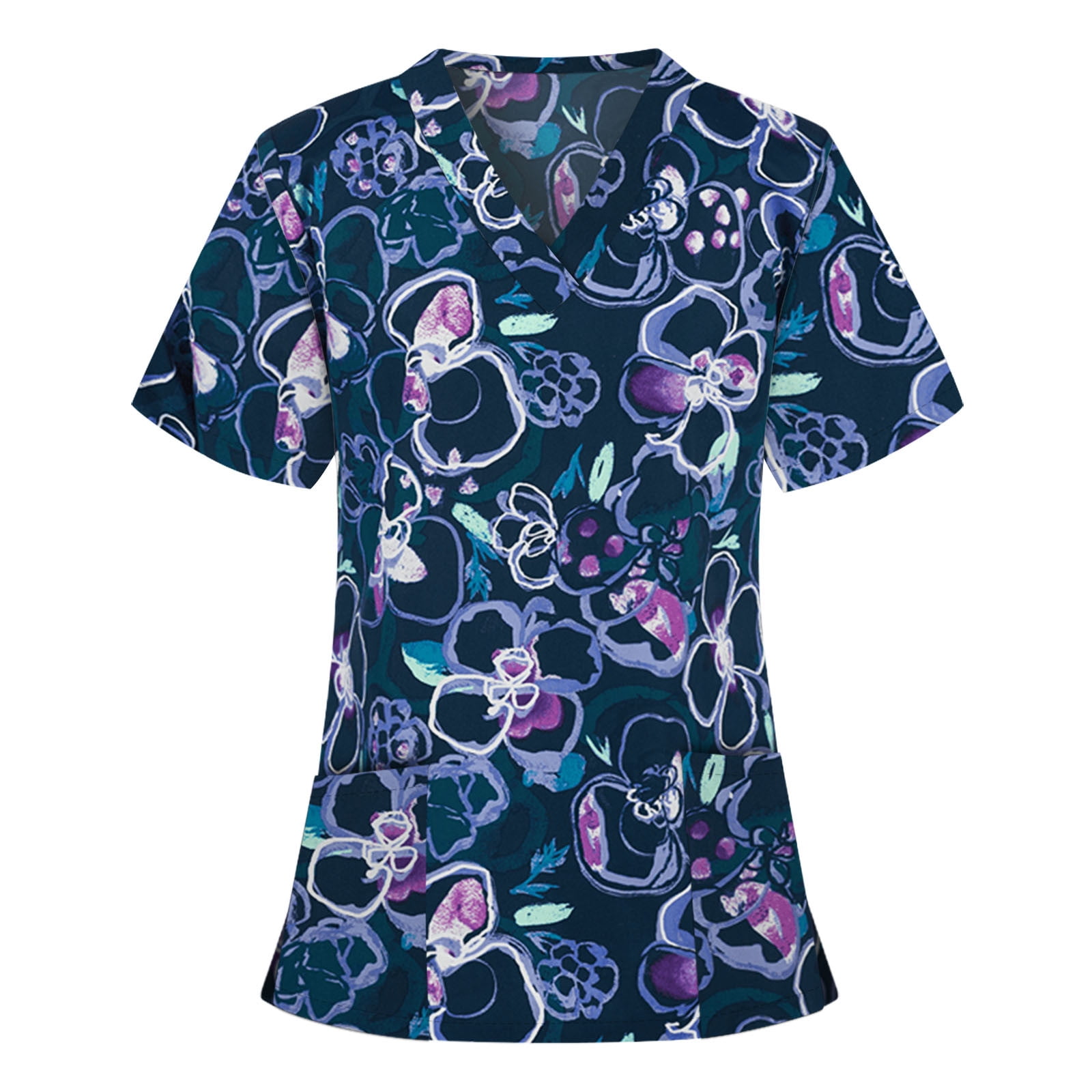 gakvbuo Nursing Uniform for Womens Scrubs Tops Color Casual Working ...