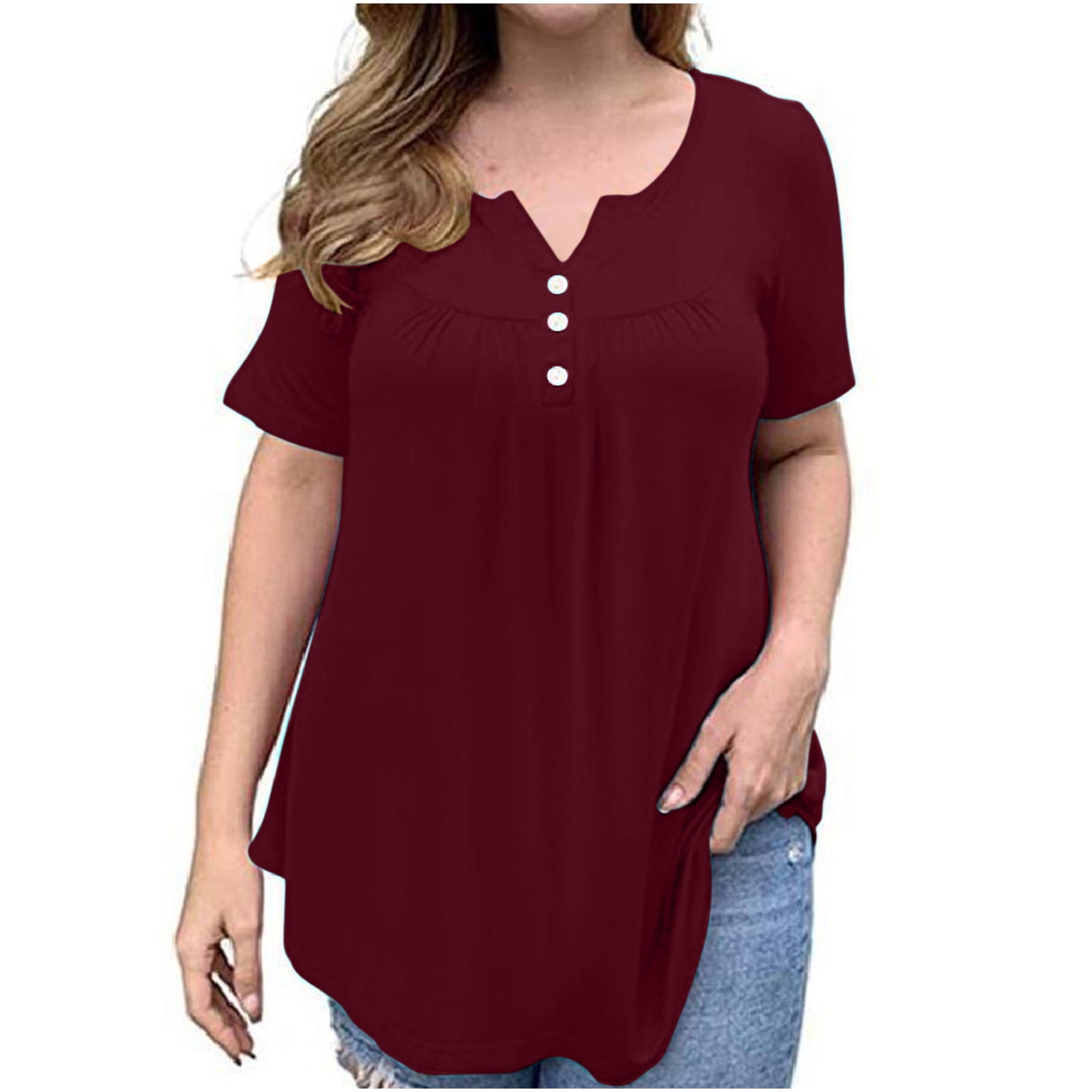 gakvbuo Plus Size Summer Tops For Women Tops Dressy Casual Tunic Tops ...