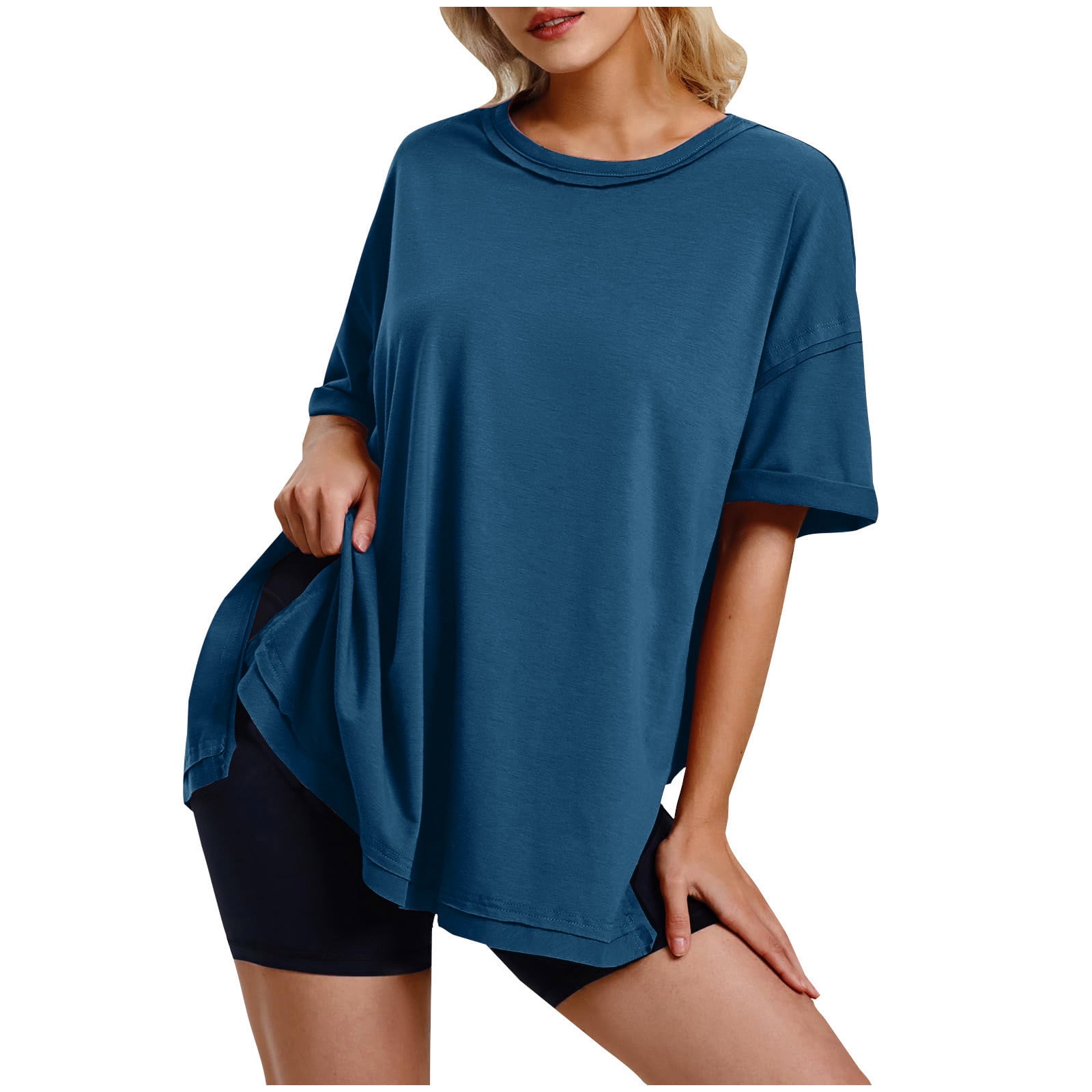 gakvbuo Plus Size Summer Tops For Women Loose Short Sleeve Tunic Blouse ...
