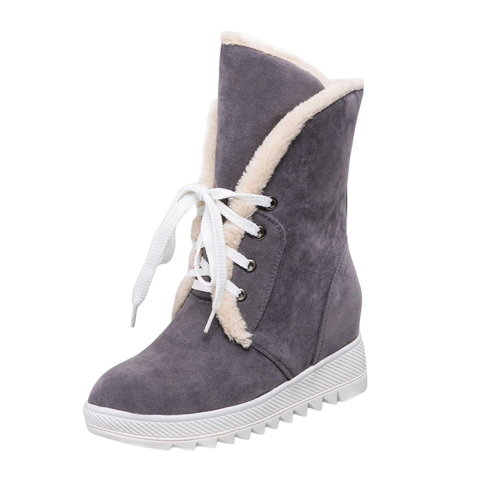 gakvbuo Snow Boots For Women Short Boots Women Bandage Solid Color ...