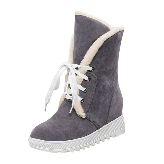 gakvbuo Snow Boots For Women Short Boots Women Bandage Solid Color ...