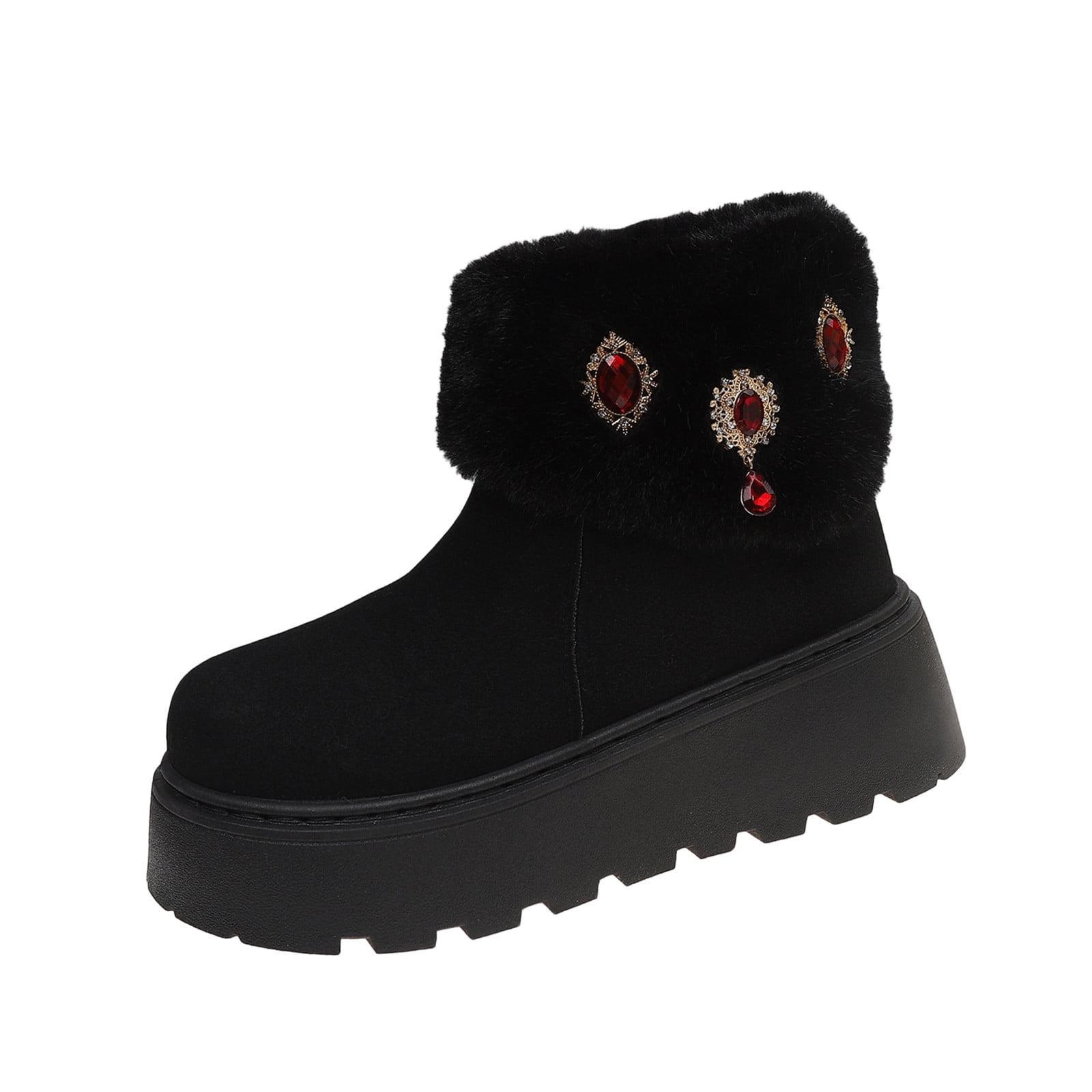 gakvbuo Snow Boots For Women Short Boots Women's Jewel-Embellished ...