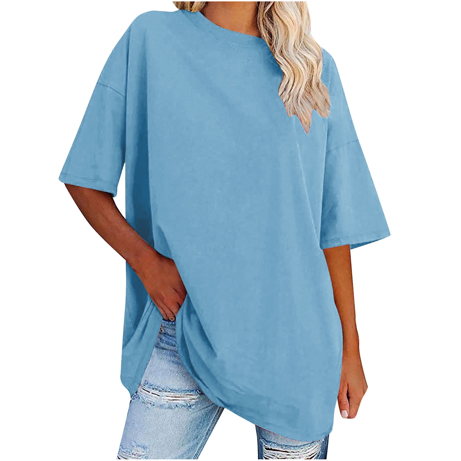 gakvbuo Summer Oversized T-Shirts For Womens Top Loose Half Sleeve ...