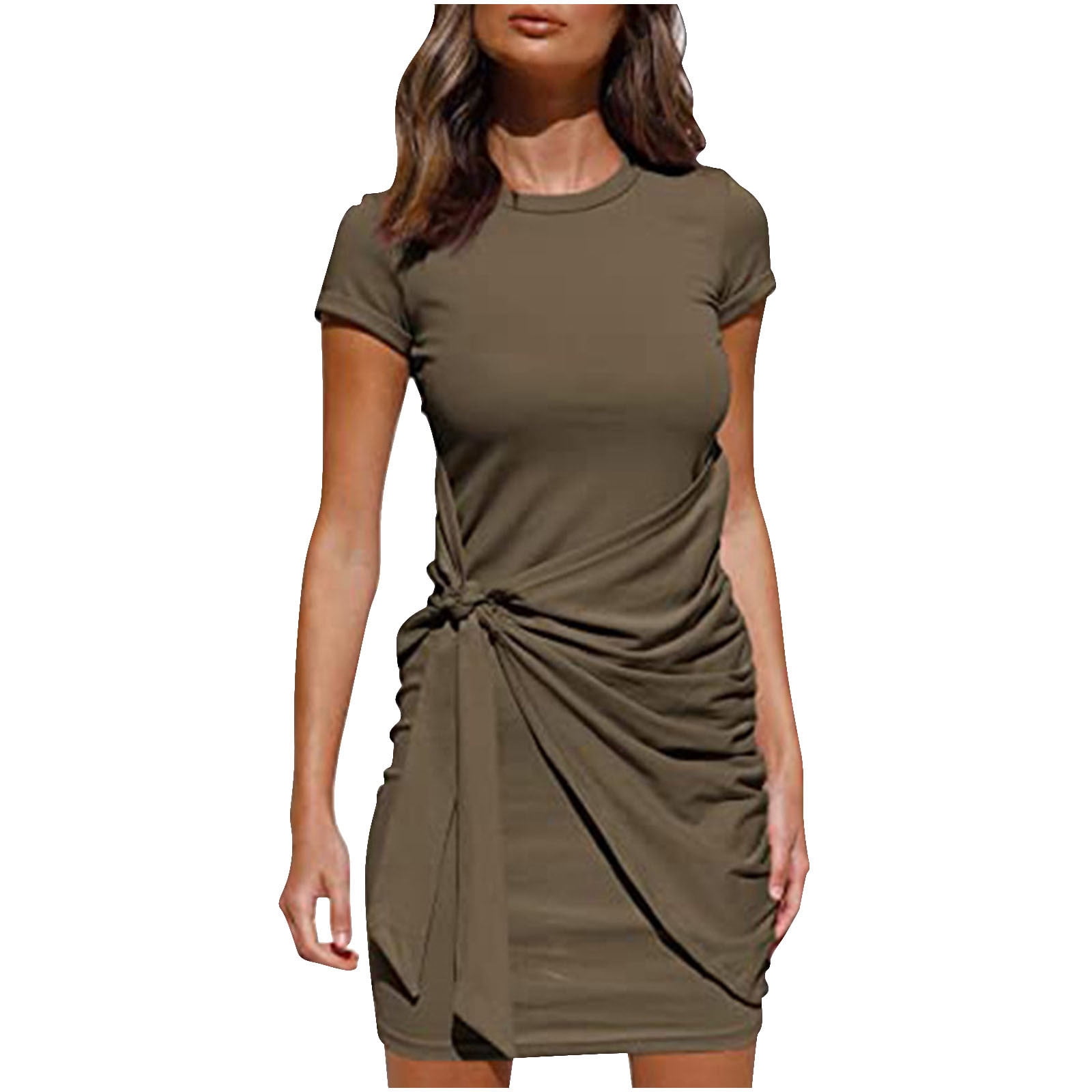 gakvbuo Summer Tank Dresses For Women 2024 Sleeveless Wrap Bodycon ...