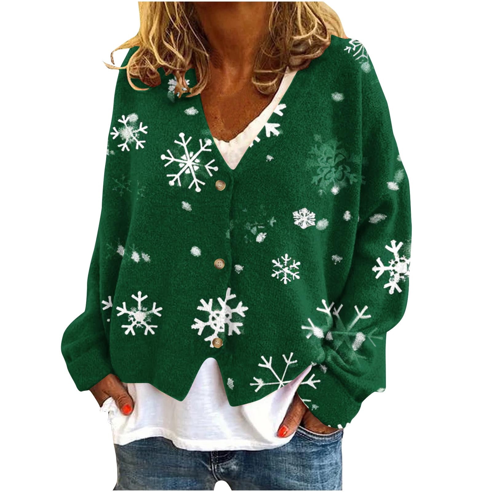 gakvbuo Ugly Christmas Sweater for Women Christmas Cardigans Long ...