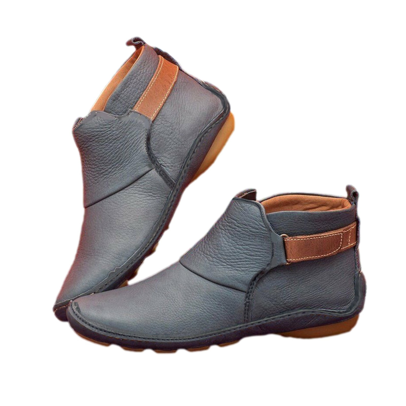 gakvov Ankle Boots For Women Low Heel Autumn Winter Women's Ankle Boots ...