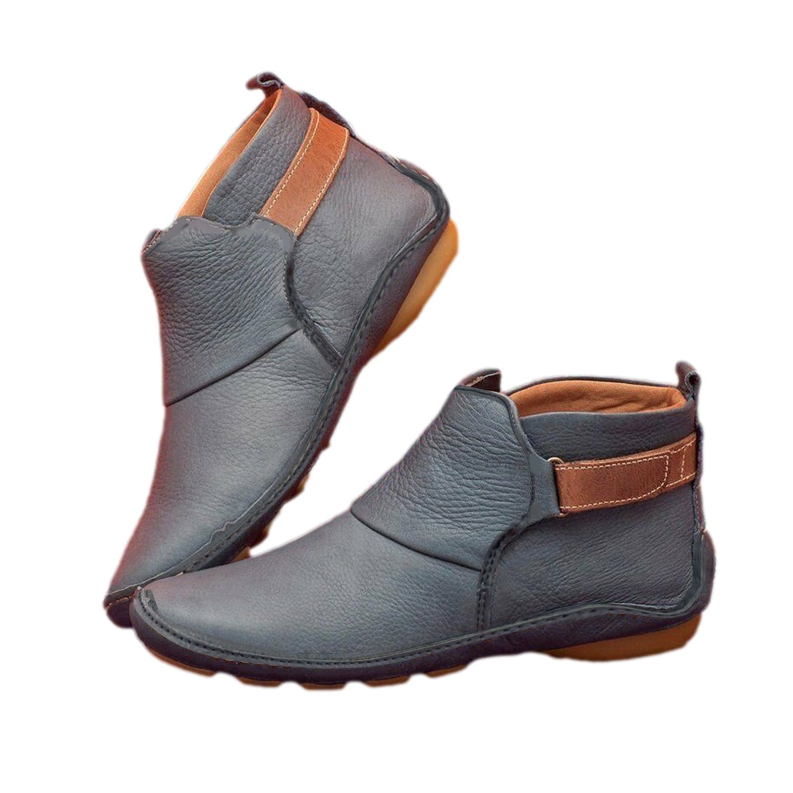 gakvov Ankle Boots For Women Low Heel Autumn Winter Women's Ankle Boots ...