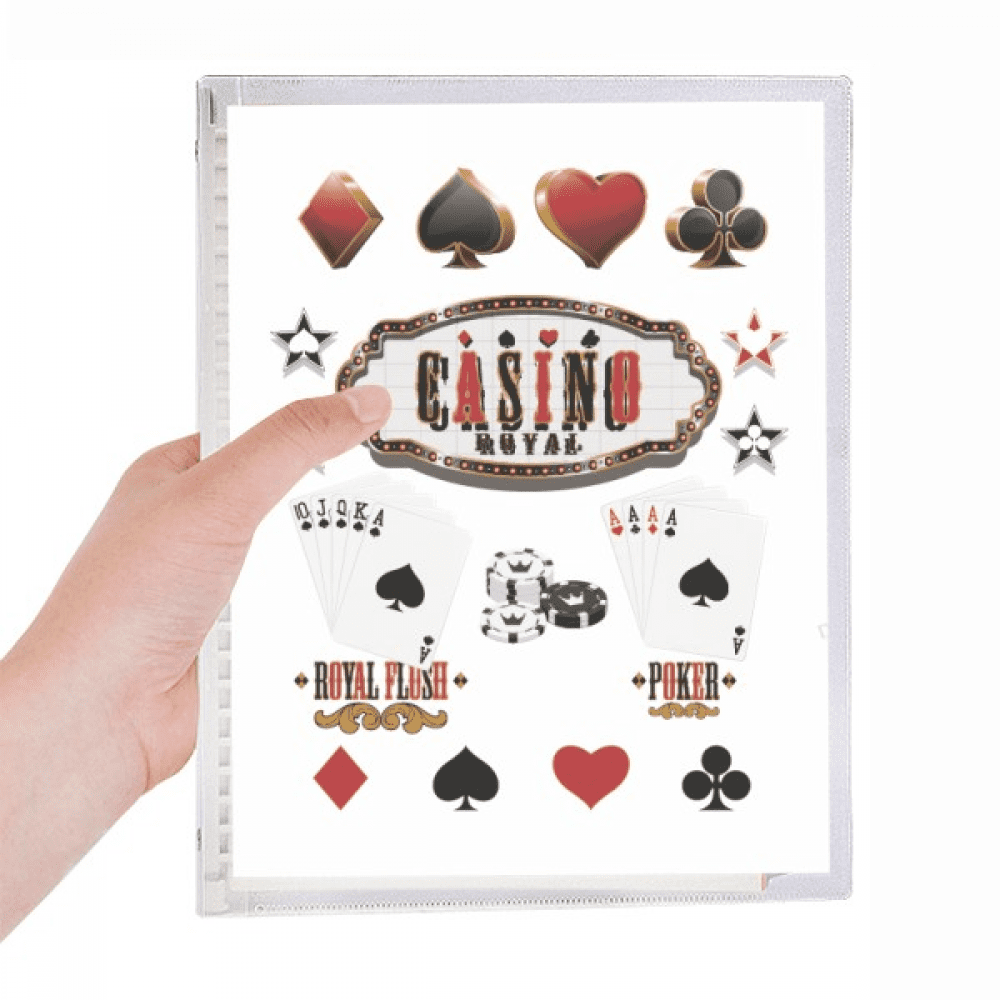 gambling utensils pattern playing cards notebook loose diary refillable ...