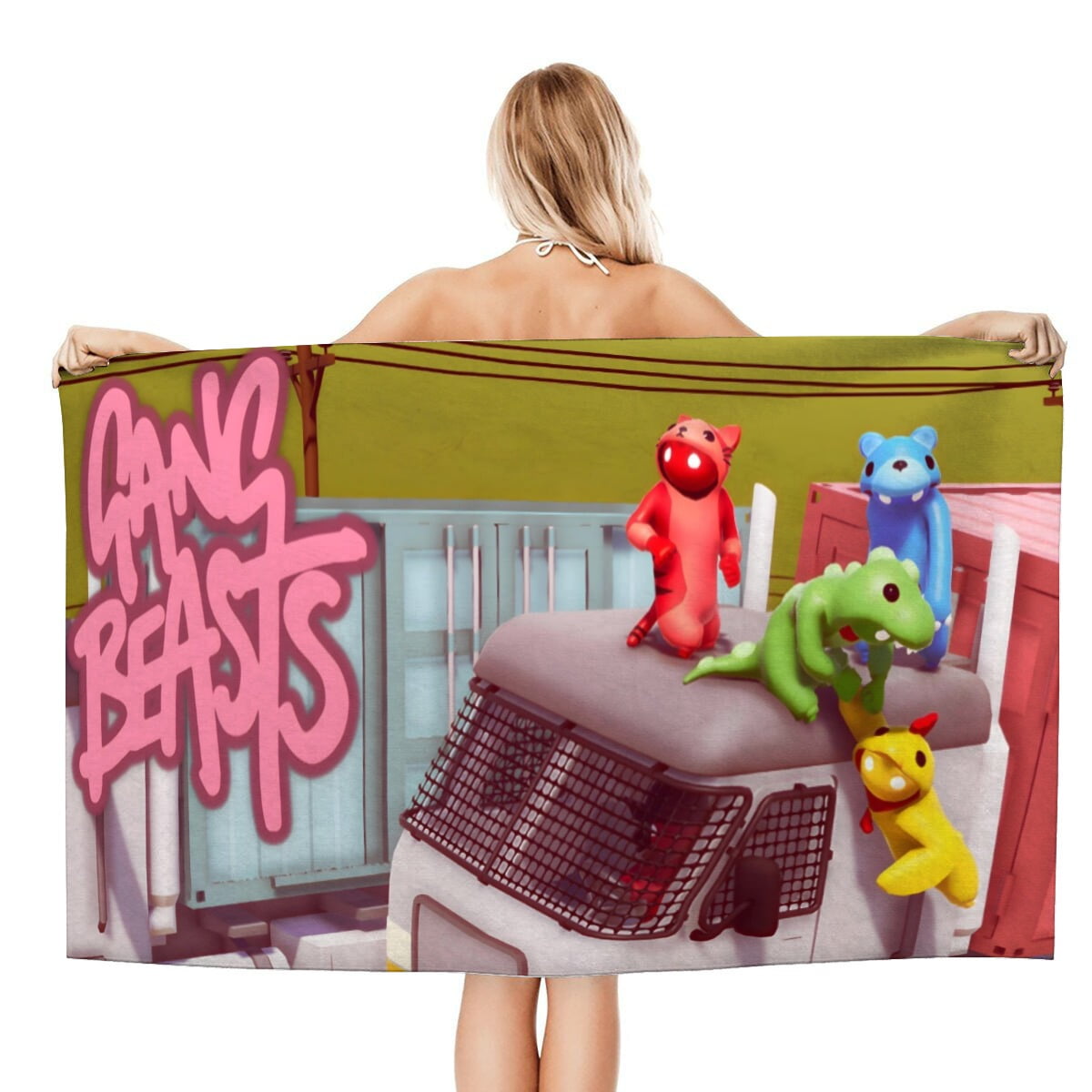 gang beast-theme Gifts Quick-dry Beach Towel for Women Girl Birthday Inspired Fan Bath Outdoor ...