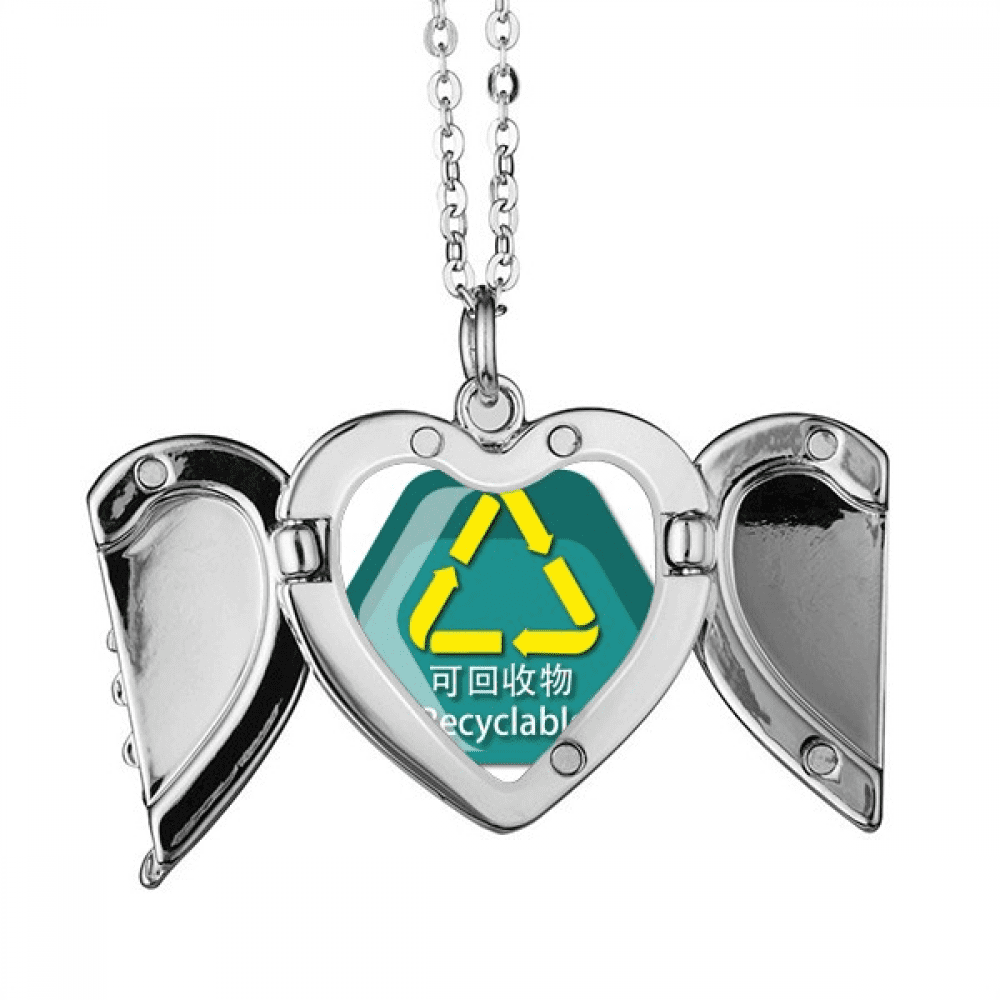 garbage recyclable care environment angel wings necklpendant fashion ...