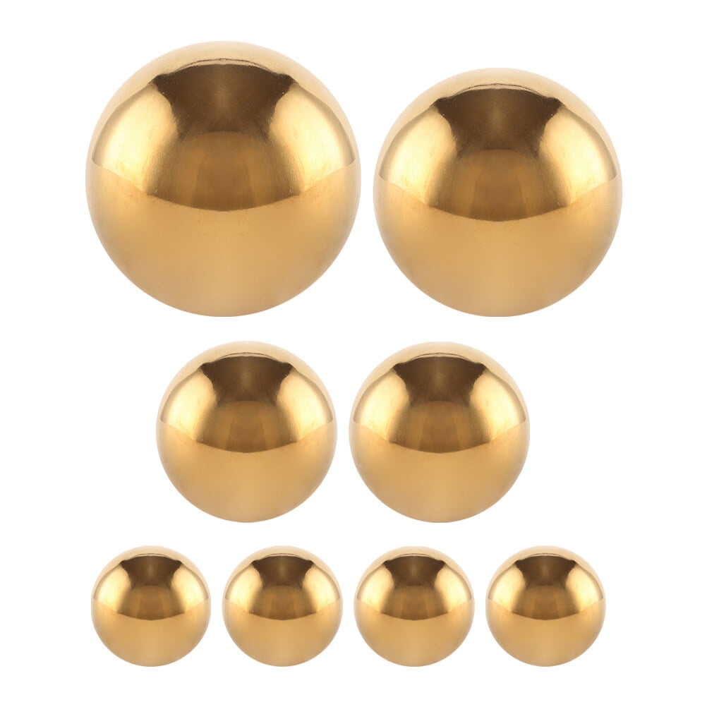 Golden Polished Stainless Steel Reflective Balls for Decor 8 Pieces ...