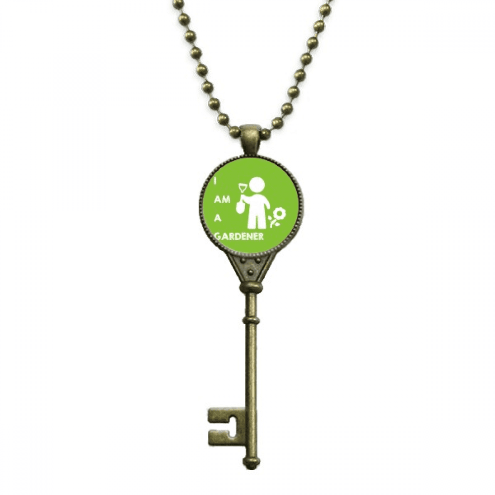gardener position flower grass spade key necklace pendant tray ...