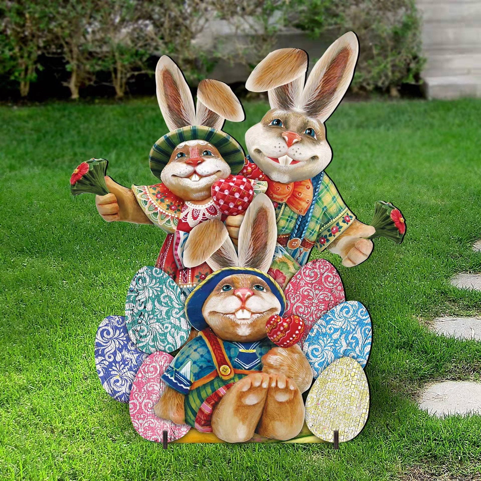 gardening supplies Easter Plywood Rabbit Insert Sign Easter Meat ...
