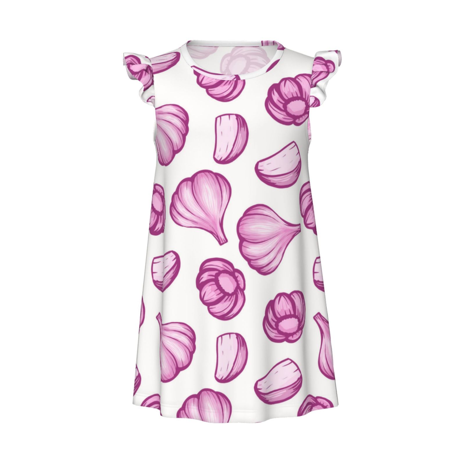 garlic cloves purple Girls Nightgown, Flutter Short Sleeves Night Dress ...