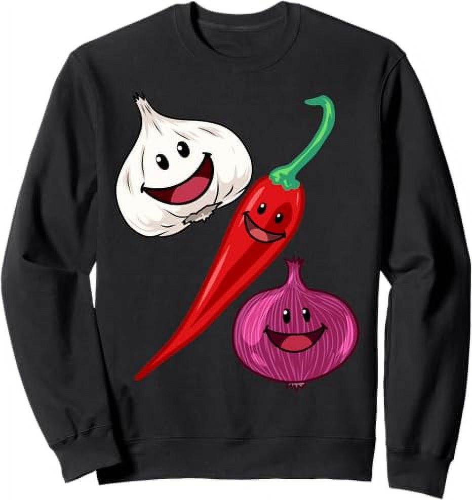 garlic kitchen onion chili pepperoni cooking chef Sweatshirt - Walmart.com