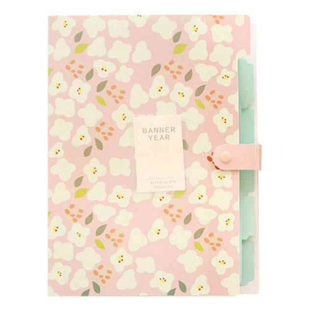 Accordions Folder Floral Printed Large Capacity Plastic Envelope ...