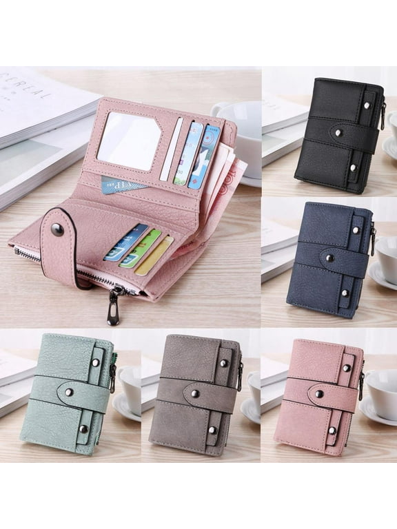 SENDEFN Small Womens Wallet Leather Bifold Card Holder RFID Blocking ...