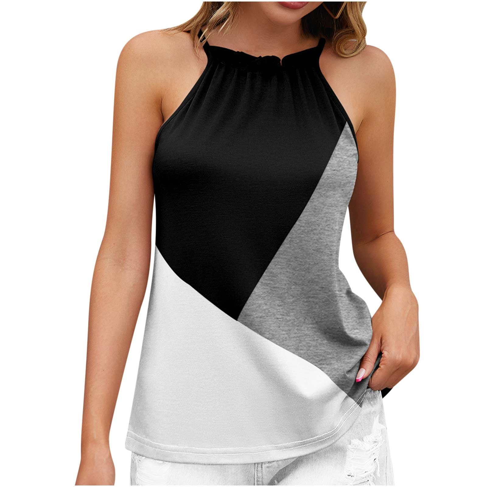 gbyLJF Cute Summer Tops for Women Cut Out Tank Top Women Knit ...