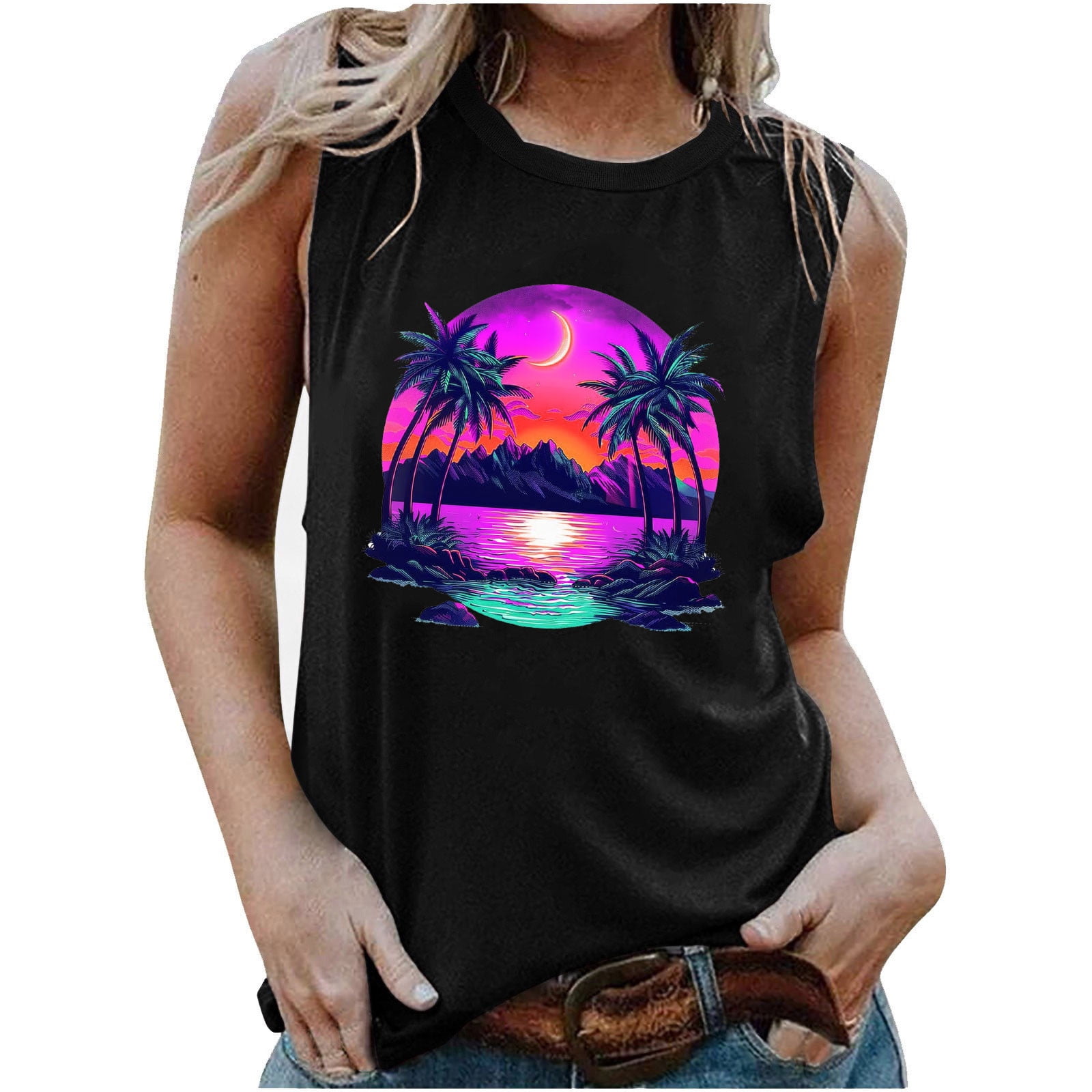 gbyLJF Graphic Tanks for Women Retro Tank Tops for Women Cross Wrap ...