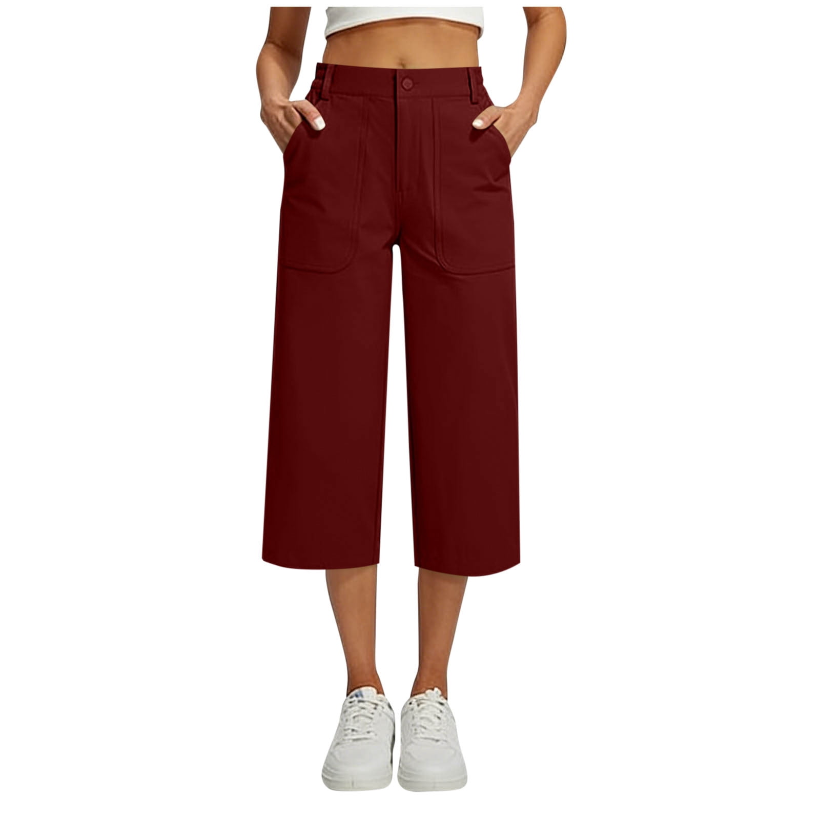 gbyLJF High Waisted Work Pants for Women Solid Color Straight Leg ...