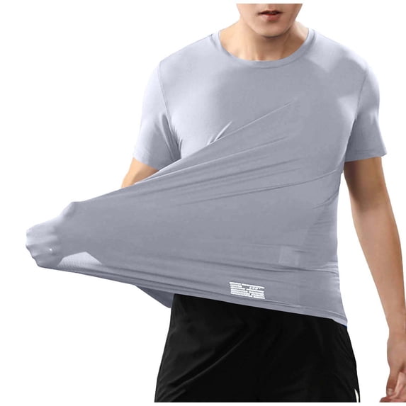 gbyLJF Men's Athletic T Shirts Round Neck Breathable Quick-Dry Short ...
