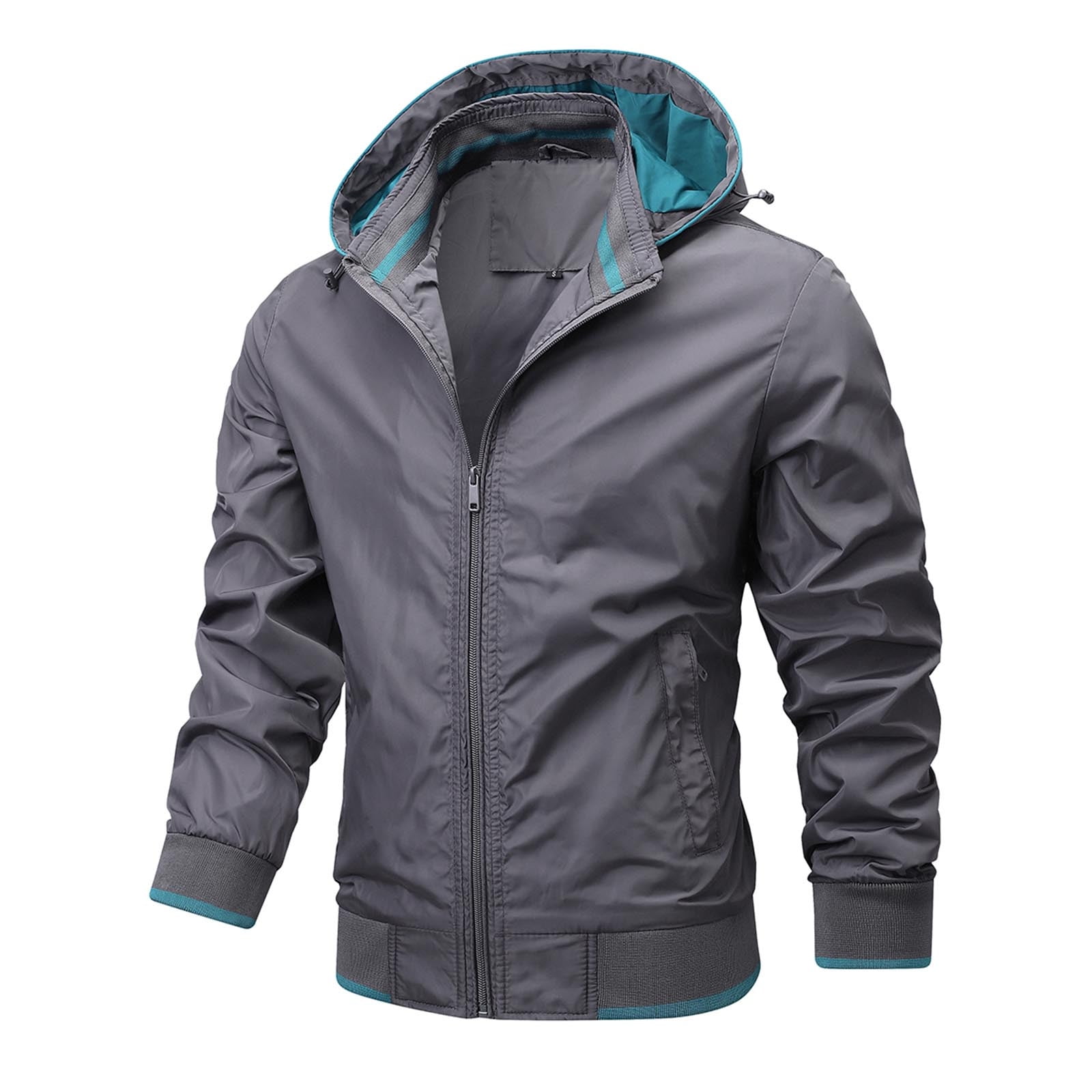 gbyLJF Men's Bomber Jacket Outdoor Field Jacket Multi-Pocket Cargo Work ...