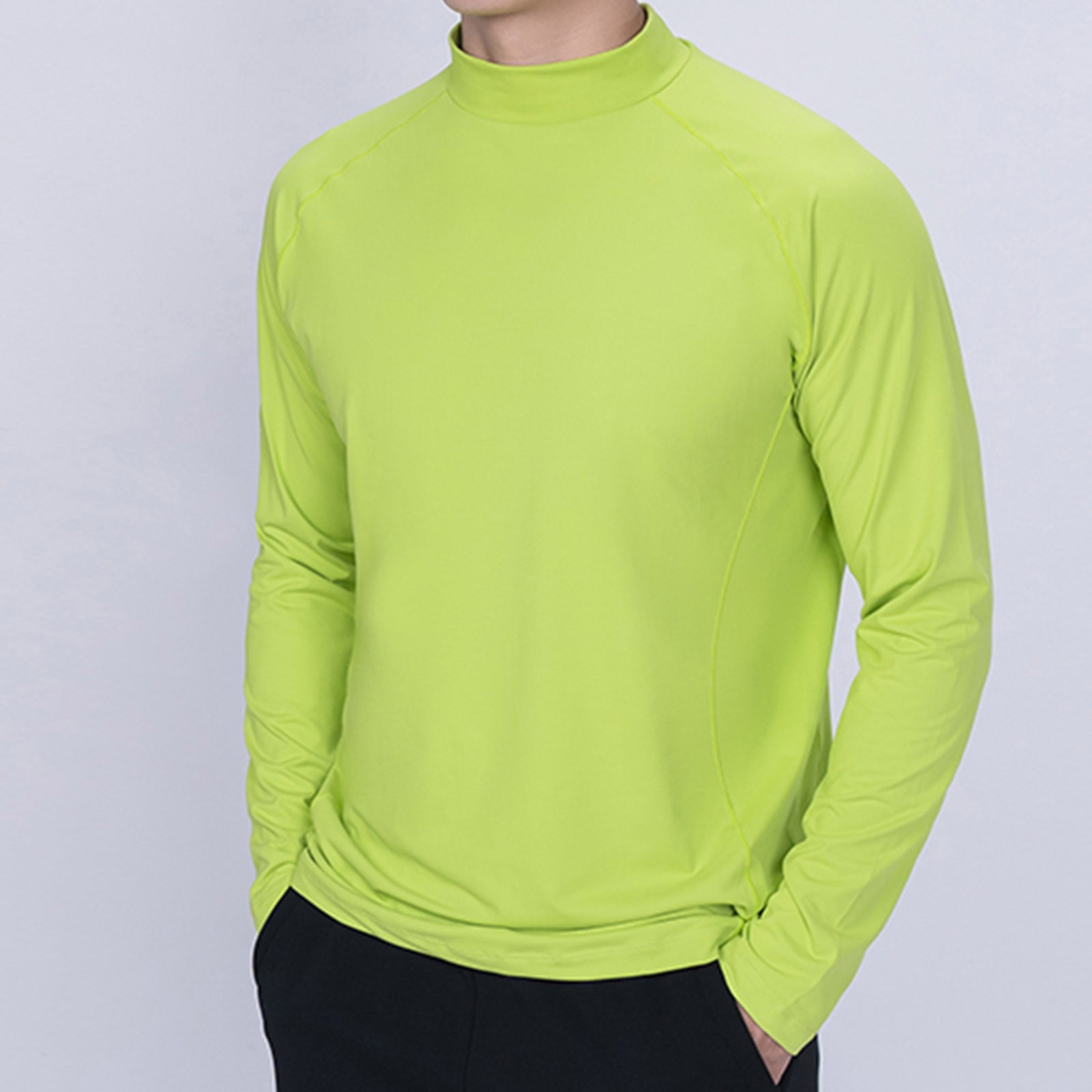 gbyLJF Men's Round Neck Sport Tops Casual Long Sleeve Pullovers Blouse ...