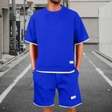 gbyLJF Men's Summer 2 Piece Outfits Short Sleeve Crewneck T Shirt and ...