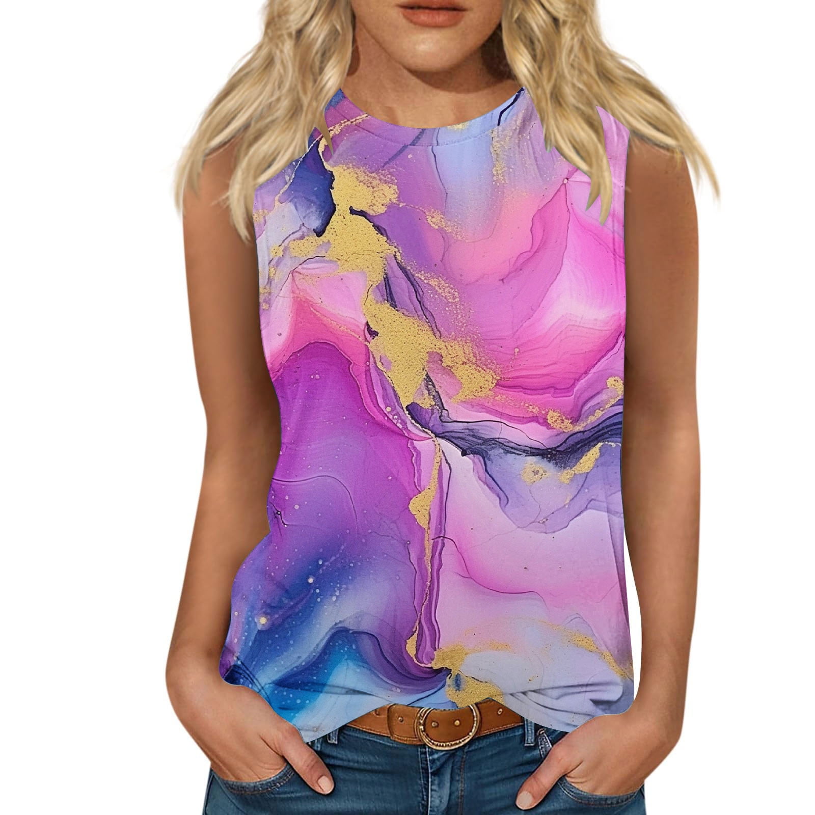 gbyLJF Ribbed Tank Tops for Women Workout Summer Shirt Cropped Tank Top ...