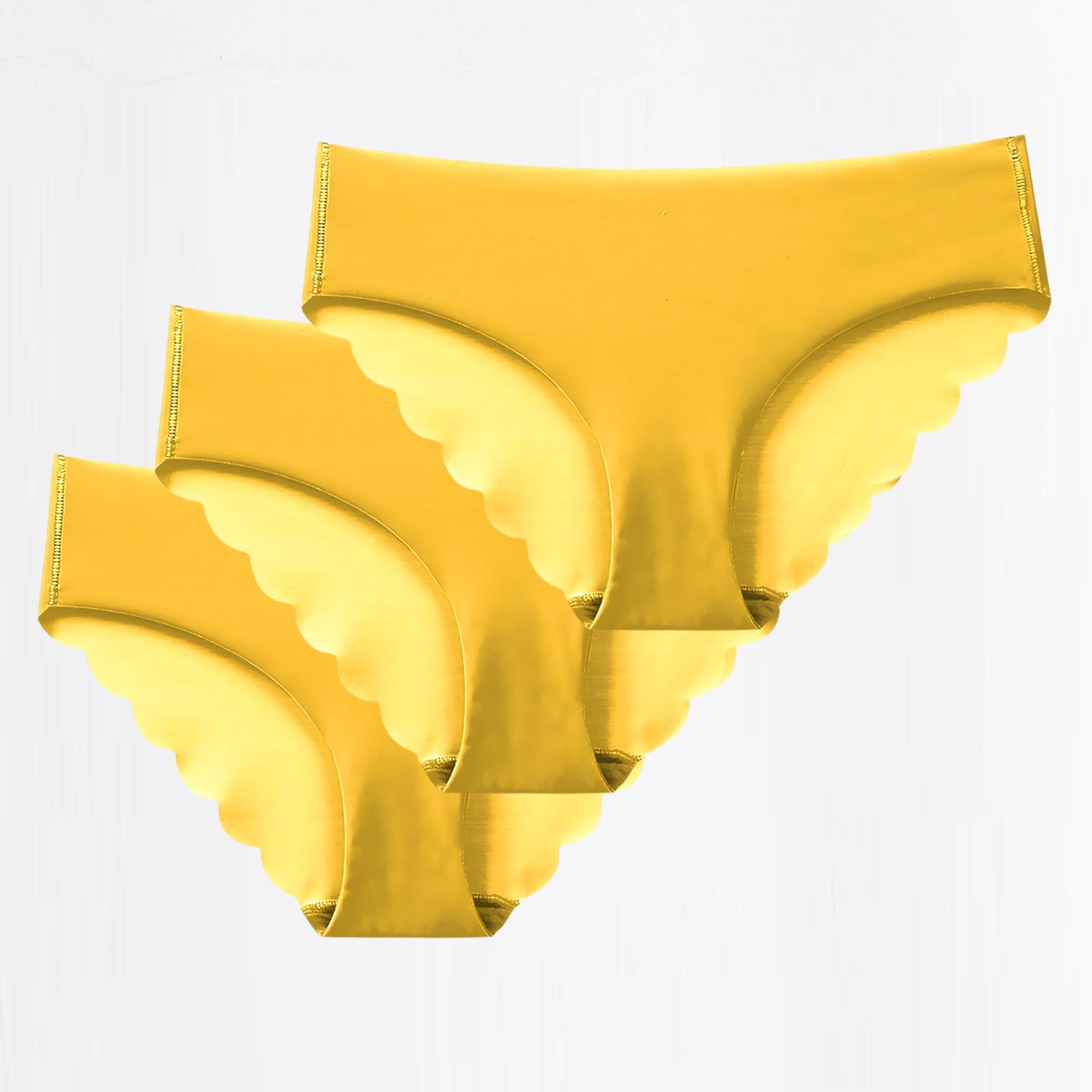 gbyLJF Seamless Underwear for Women No Show Wave Ice Silk Panties Solid ...