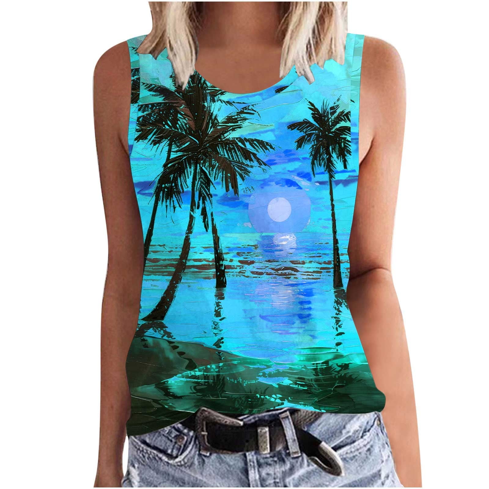 gbyLJF Sleeveless Tops for Women Casual Summer Red Cami Women's ...