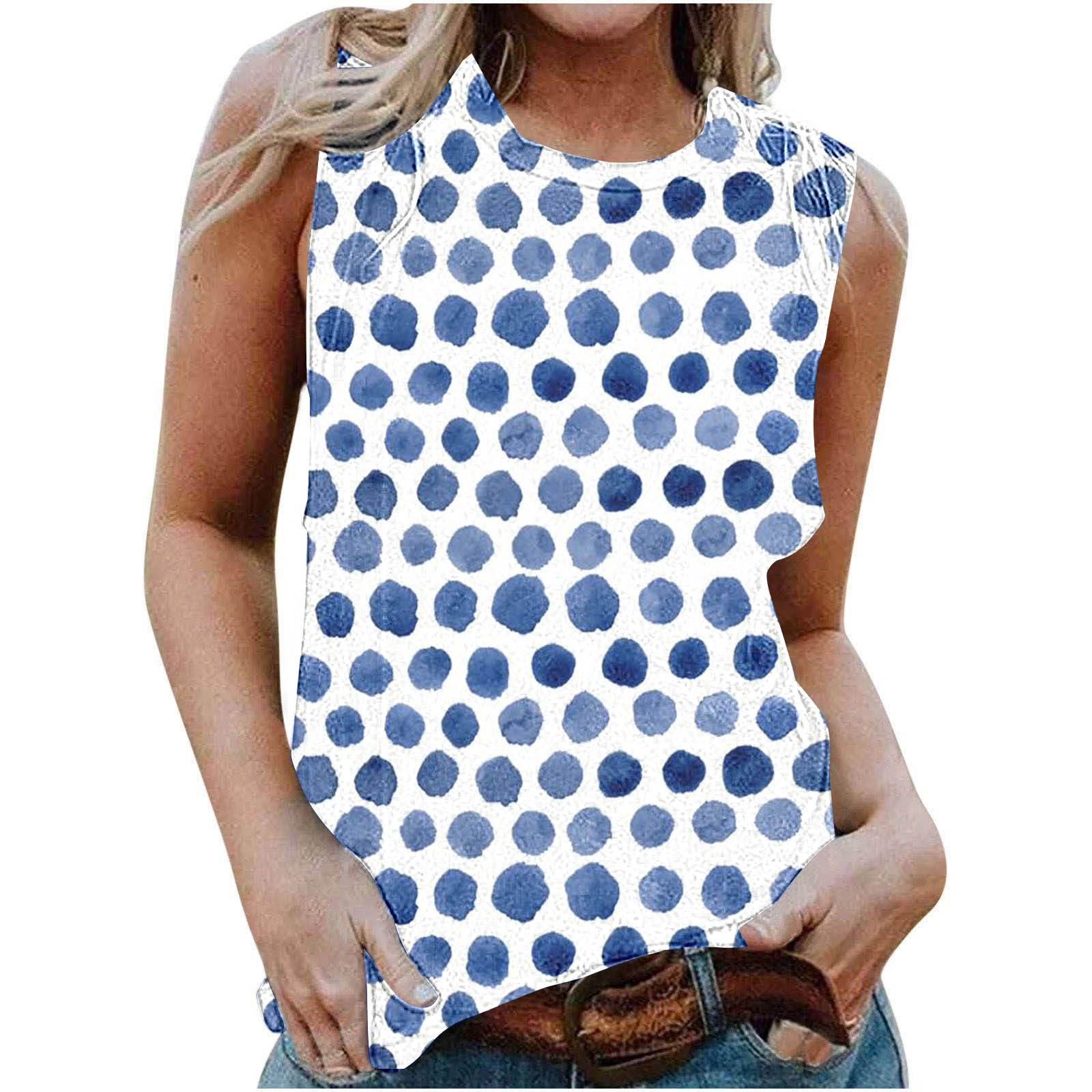 gbyLJF Summer Cotton Tops for Women Scoop Neck Tank Top Summer Trends ...