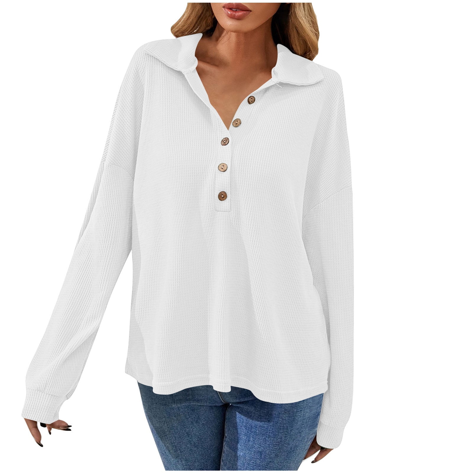 gbyLJF Sweatshirt for Women Loose Comfort Casual Long Sleeve Half ...