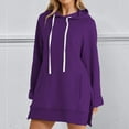 gbyLJF Women Hoodies Dress Solid Color Drawstring Hooded Sweatshirts ...