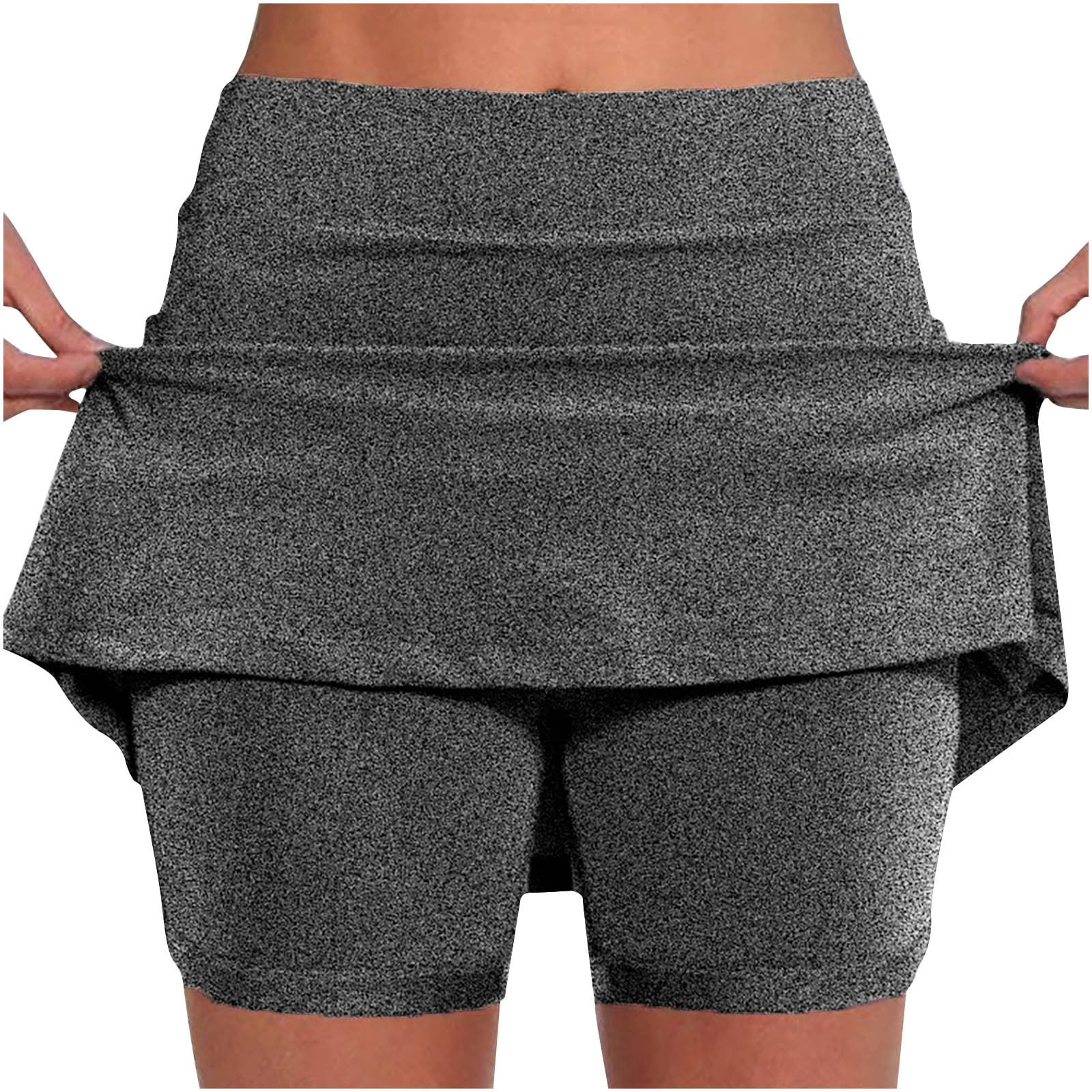 gbyLJF Women's 2-in-1 Double Layer Shorts Skirt High Waisted Tennis ...