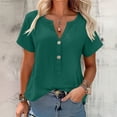 gbyLJF Womens Summer V Neck Tops Spring Short Sleeve Tunic Shirts ...