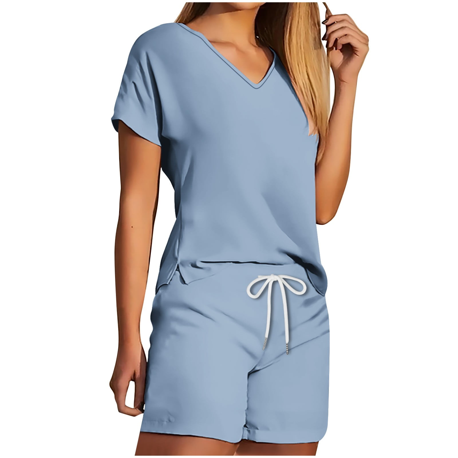 gbyLJF Womens Workout Clothes Sets 2 Piece Plisse Pants Set Plus Size 2 ...