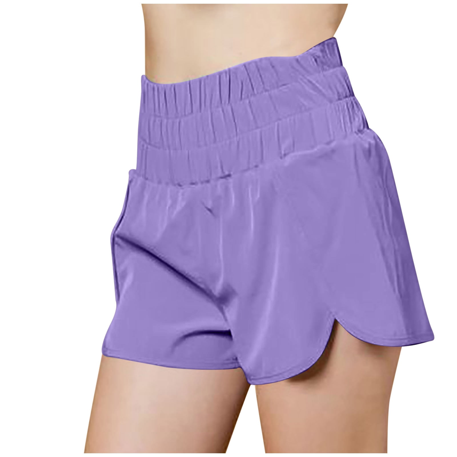 gbyLJF Womens Workout Shorts Solid Quick-Dry High Waist Athletic Shorts ...