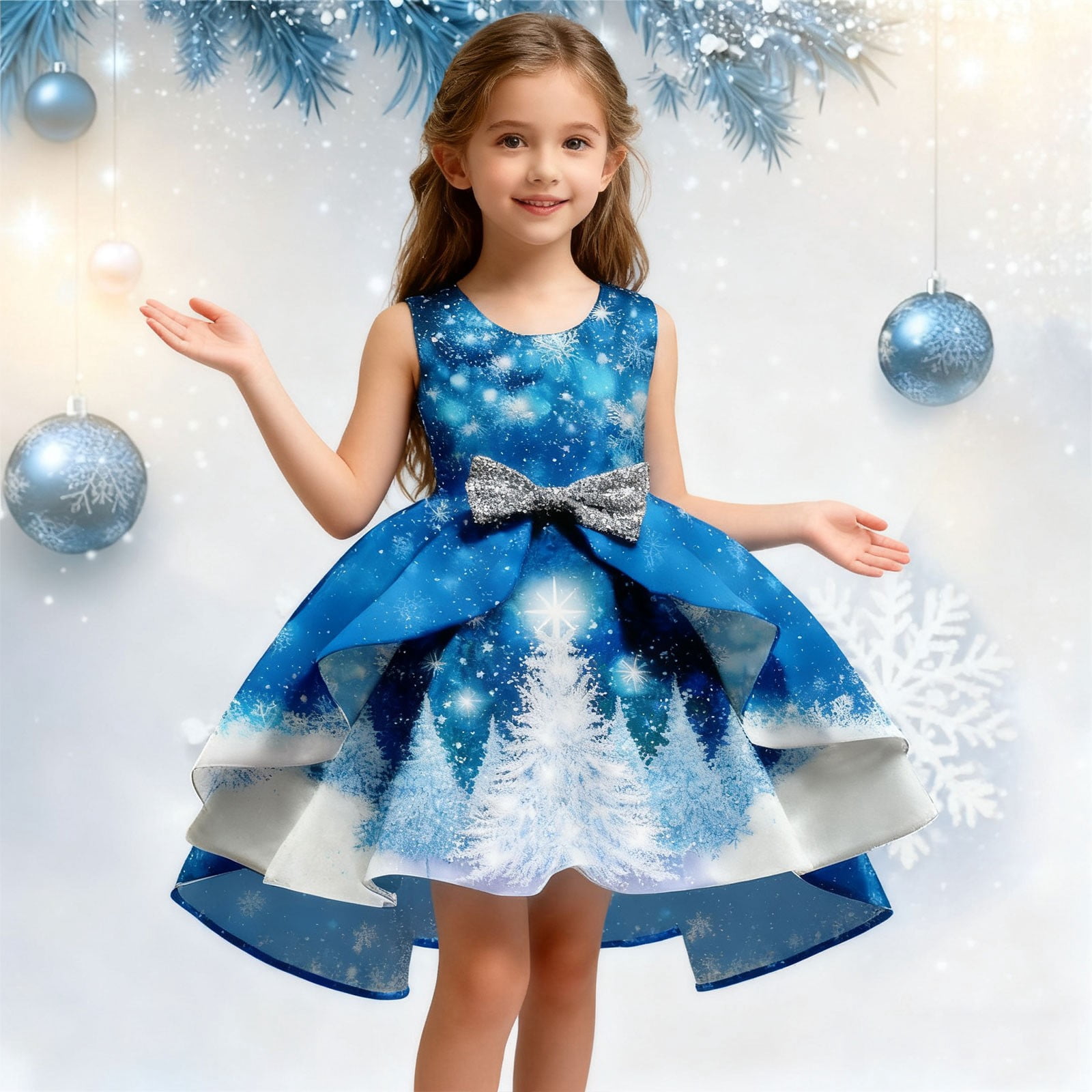 gcong Christmas Dresses for Girls Princess Dress Toddler Girl Holiday ...