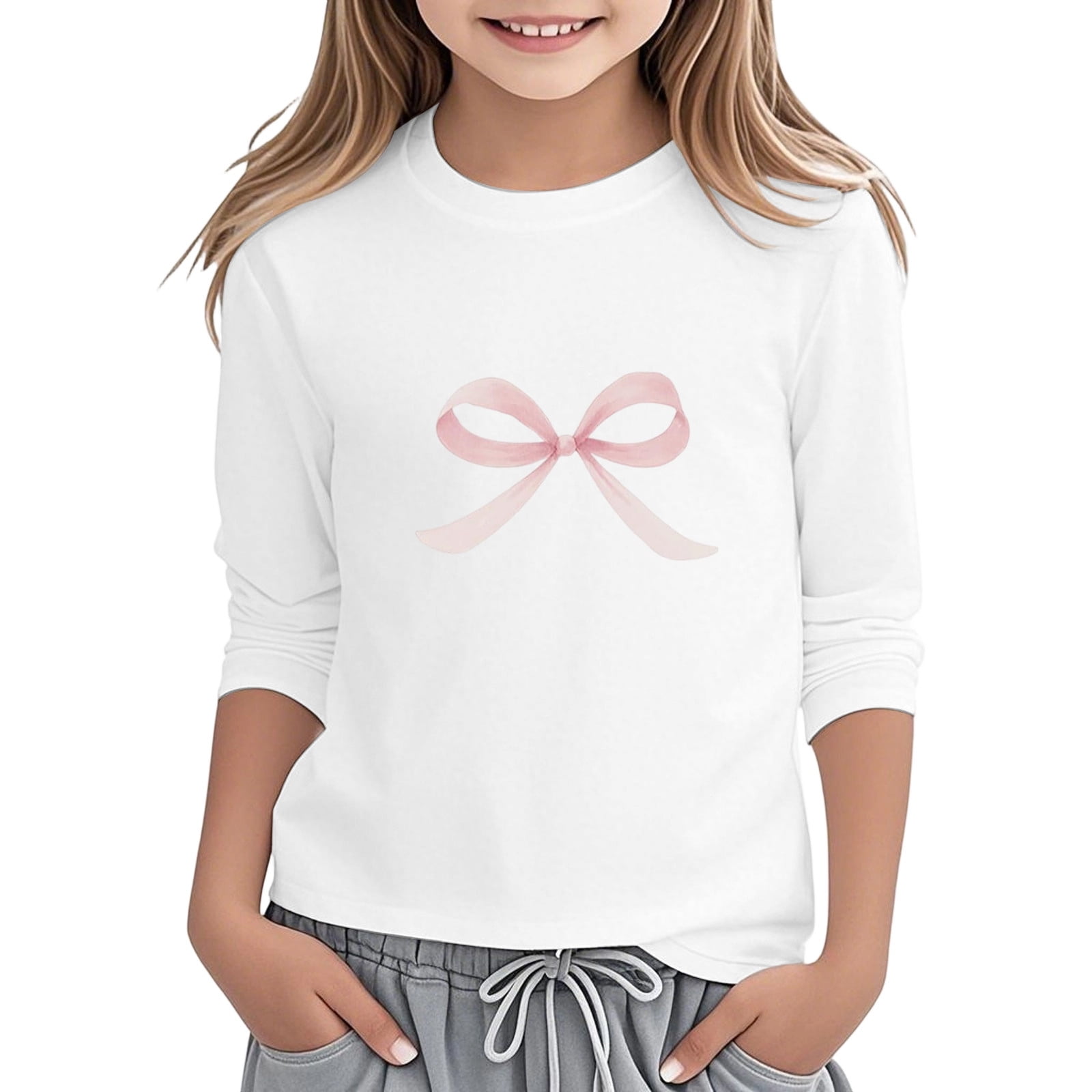 gcong Cute Girls Clothes Girls' Tees Short Sleeve Crew Neck, Graphic ...