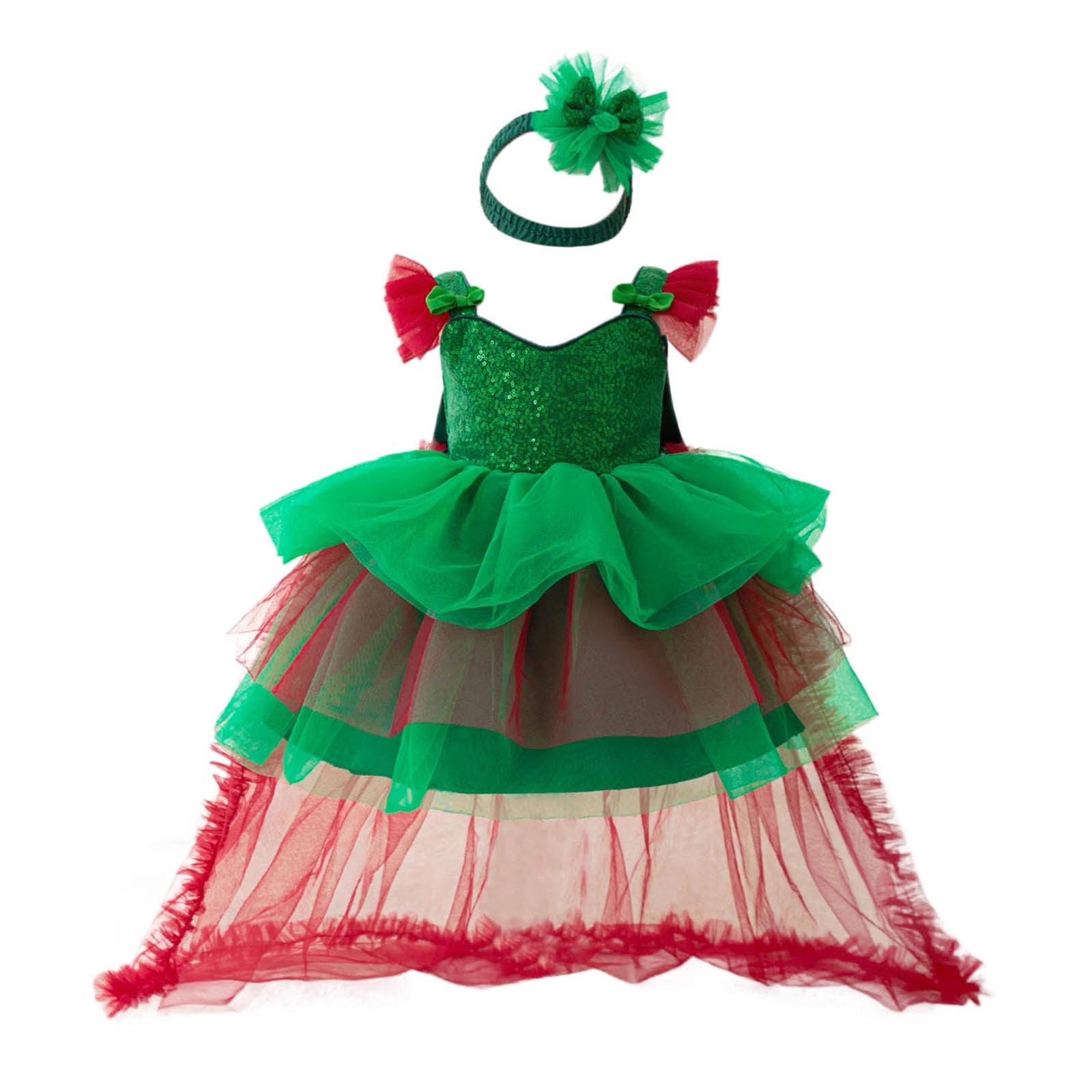 gcong Girls Smocked Christmas Dress Princess Longsleeve Dress Baby Girl ...
