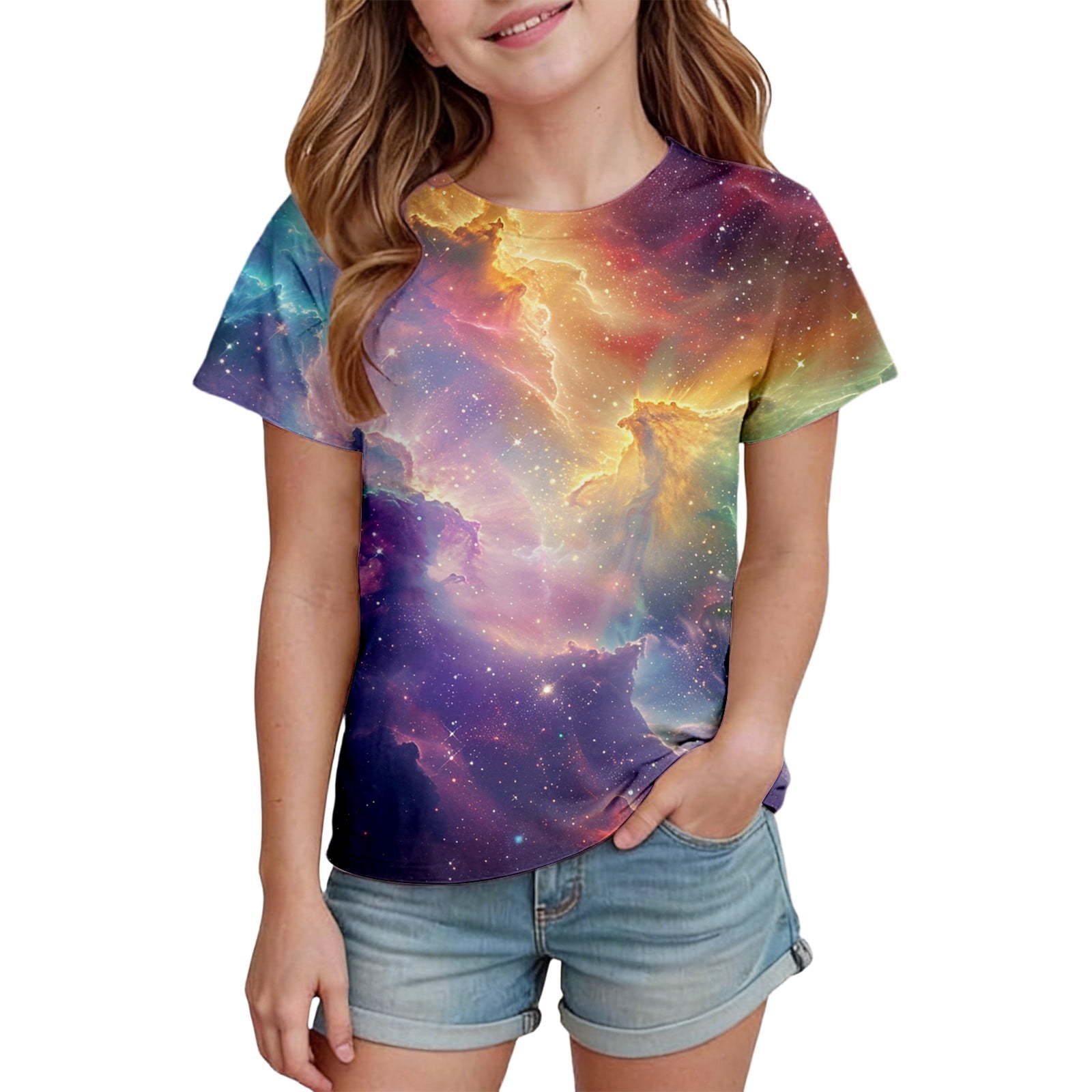 gcong Girls T Shirts Size 14-16 Girls' Tees Short Sleeve Crew Neck ...